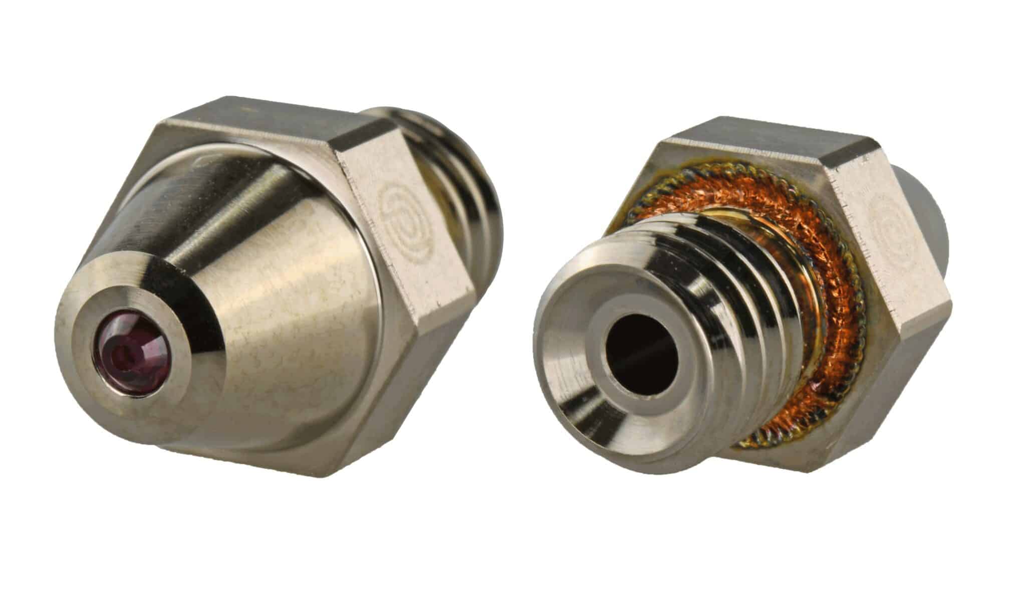 Raise3D Pro2 kuparipinnoitettu suuttimenkärki rubiinilla 0.6mm - 3D-Cadsolutions